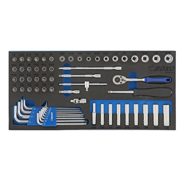 KWALITEITS 1/4” SAE/INCH DOPSLEUTELSET 65-DELIG (BX001S-2) - Matthys