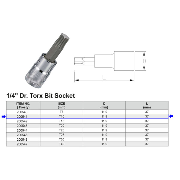 PUNTA TORX T10 1/4” - Matthys