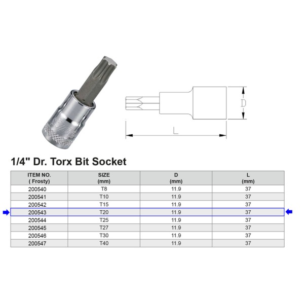 EMBOUT TORX T20 1/4” - Matthys