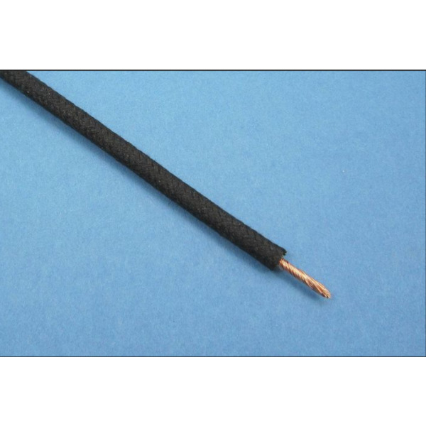 BRAIDED CABLE, 28/0.30, (2 mm²) (Ø 4,2mm) BLACK (PRICE PER METER) - Matthys