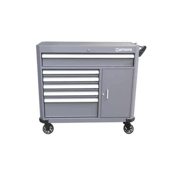 TOOL CHEST 6 DRAWERS + 1 DOOR - GRAIN POWDER COATING FINISH ANTRACITE ...