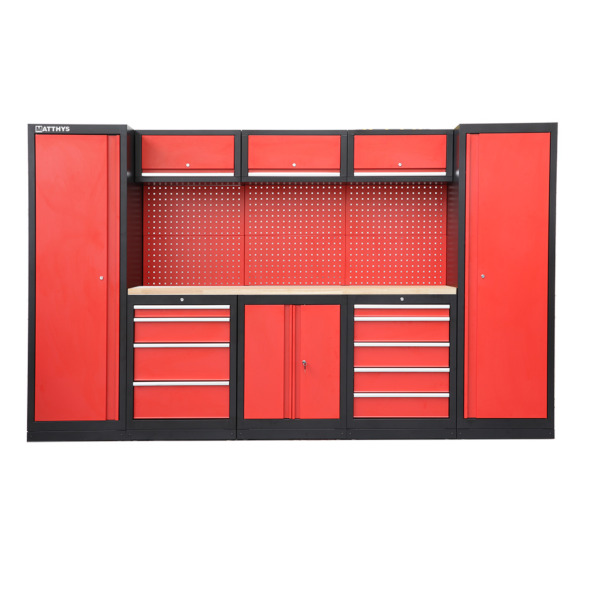 GARAGE STORAGE WORKSTATION WITH RUBBERWOOD WORKTOP COMBI-02 - SERIE ...