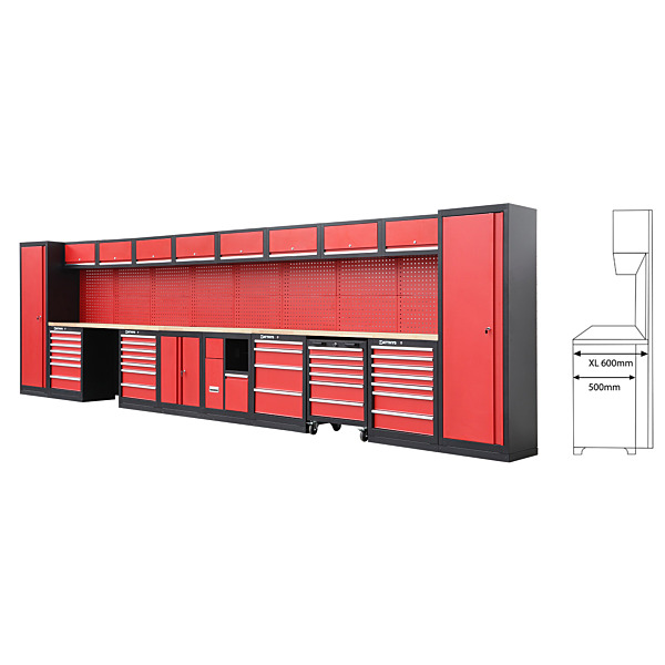 GARAGE STORAGE WORKSTATION WITH RUBBERWOOD WORKTOP EXTRA DEEP GSW-COMBI ...