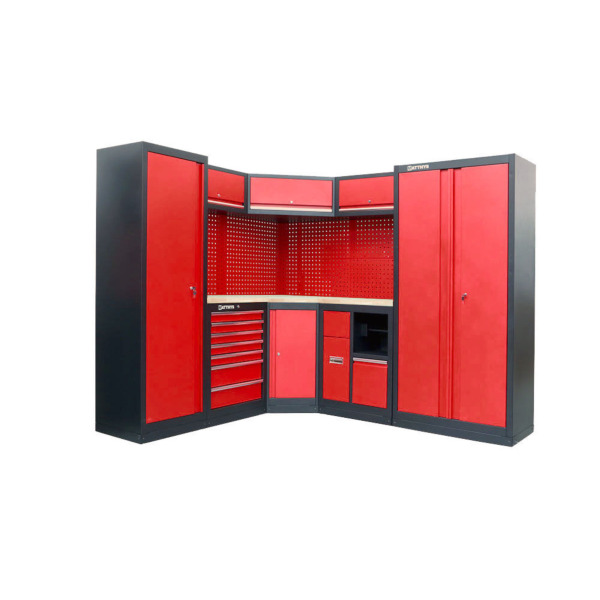 GARAGE STORAGE WORKSTATION WITH RUBBERWOOD WORKTOP COMBI-4DD - SERIE ...