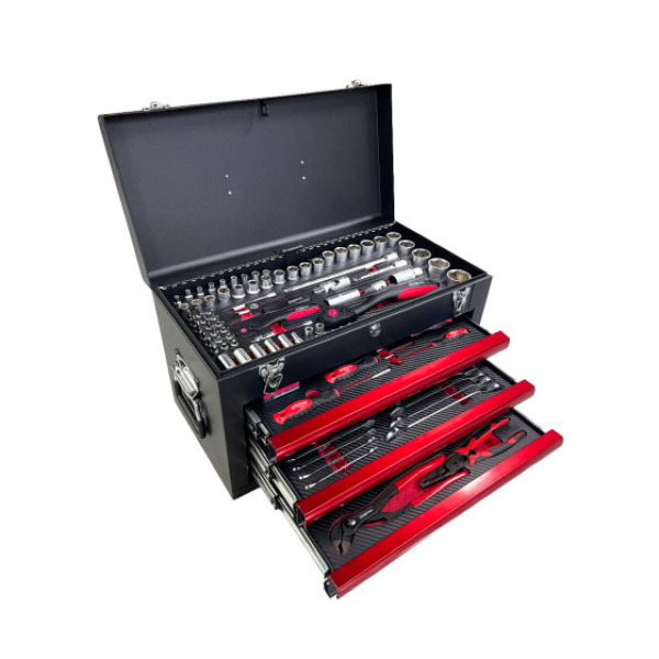POWERHAND TOOL BOX 3 DRAWERS, 143 PCS - Matthys