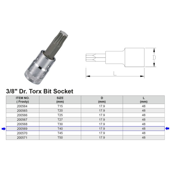 3/8” TORX BIT SOCKET T40 - Matthys