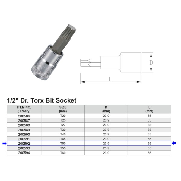 1/2” TORX BIT SOCKET T50 - Matthys